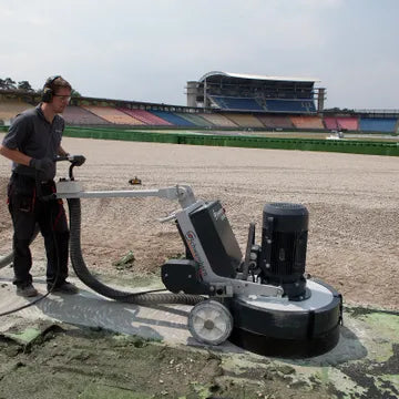 SCHWAMBORN DSM800 CONCRETE GRINDER CLEANS UP THE PIT LANE WITH SPEED ...