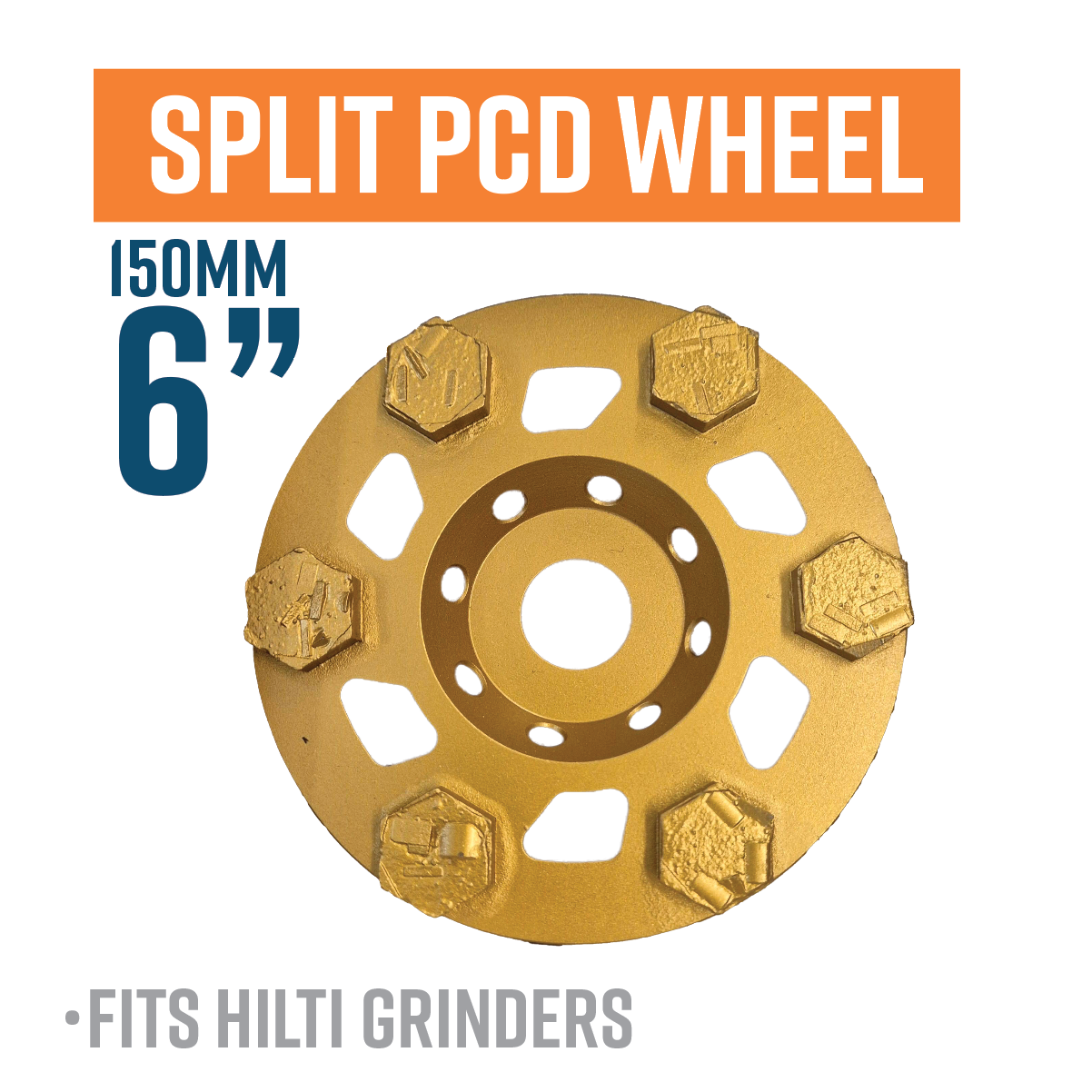 SPLIT PCD 150mm (6") 6 Seg - Diamond Grinding Wheel – All Preparation ...