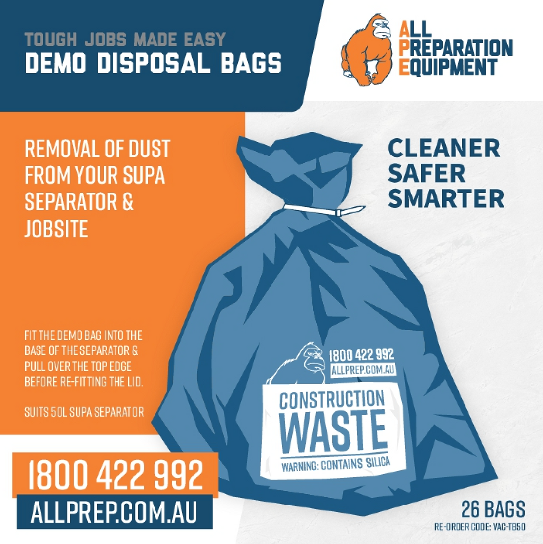 Tru Blue Dust Bags, Pack of 26, 650mm x 770mm x 140um - use with 50L B ...