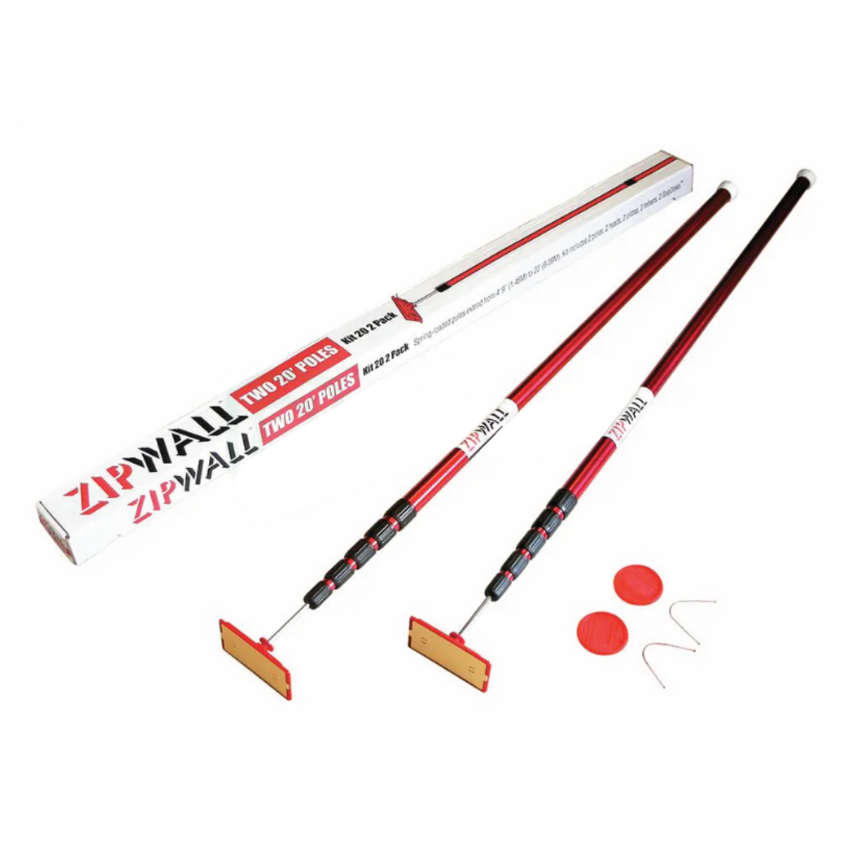 Zipwall Super Tall Kit. Includes: 2x Large Spring-Loaded Poles (1.6m ...